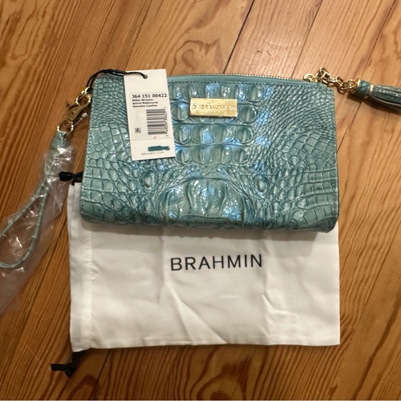 Brahmin | Bags | Brahmin Blue Clutch With Crocodile Embossed Texture ...